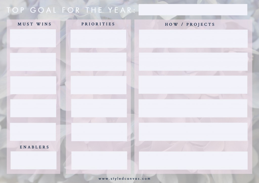 One Page Road Map Colour Options