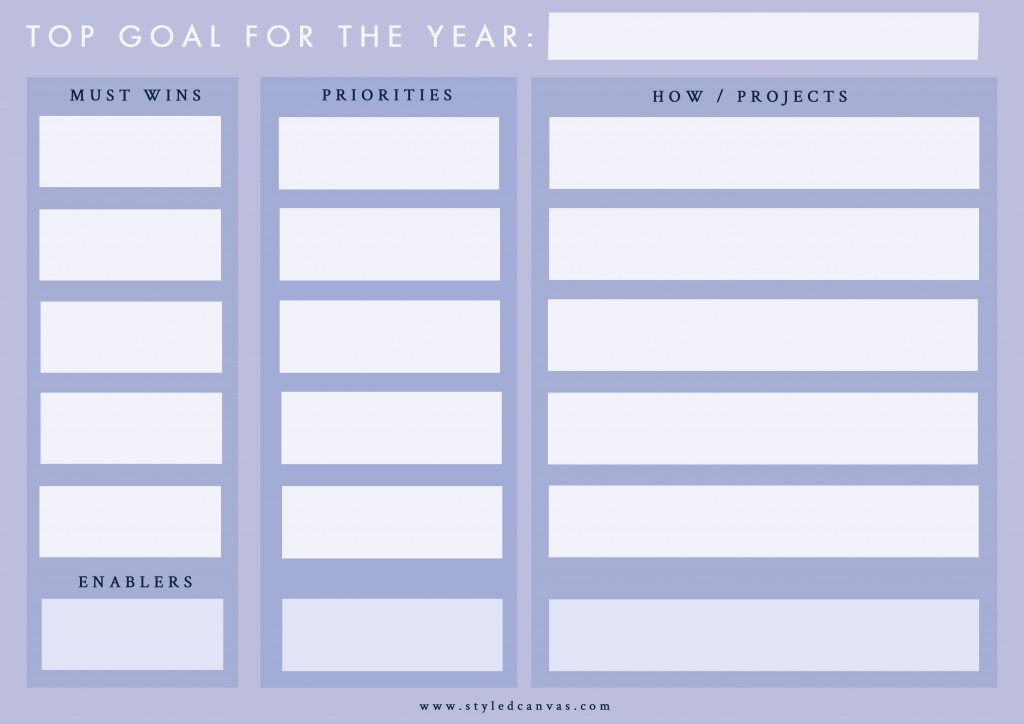 One Page Road Map Colour Options